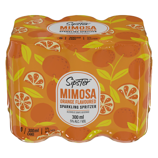 Sipster Orange Flavoured Mimosa Sparkling Spritzer 6 x 300ml | PnP