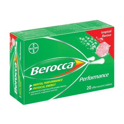 Berocca Multivitamin Effervescent Tablets Tropical 20 Pack | Smart ...