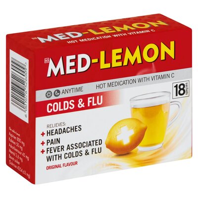 Med-Lemon Regular Cold & Flu Remedy 18 Pack | PnP