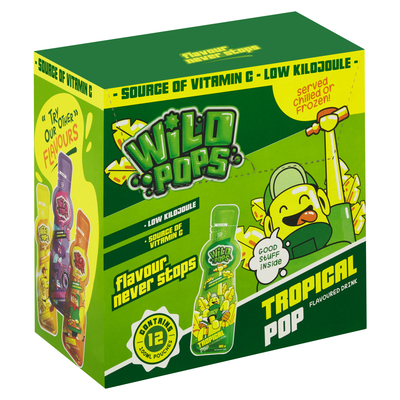 Wild Pops Tropical Flavour Kids Drink 12 x 100ml | PnP