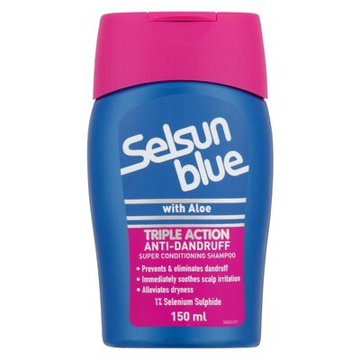 Selsun Blue Triple Action Anti-Dandruff Ultra Cleanising Shampoo 150ml ...