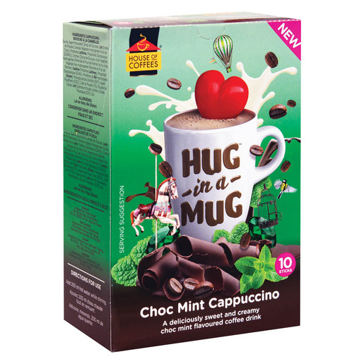 Hug in a Mug Choc Mint Cappuccino 10 x 24g x 10 | PnP