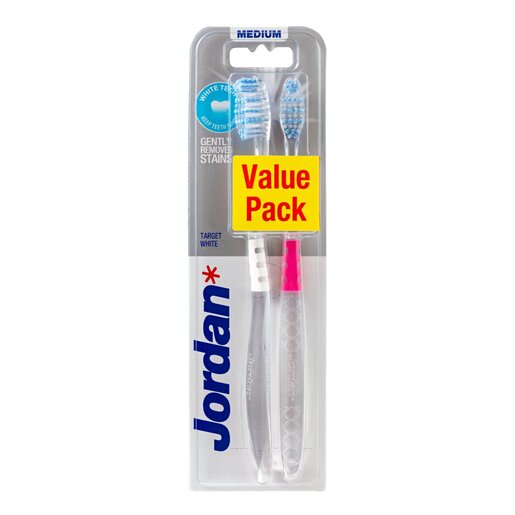 Jordan Toothbrush Adult White Medium 2ea | PnP