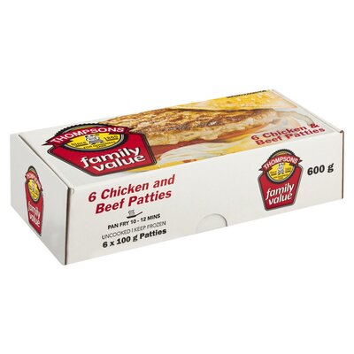 Thompsons Chicken & Beef Patties 600g | PnP