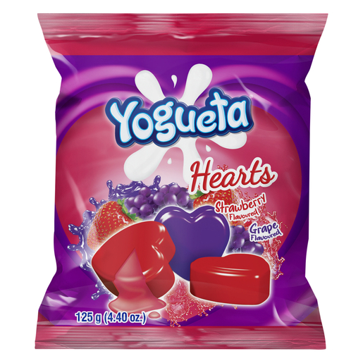 Yogueta Strawberry & Grape Flavoured Hearts 125g | PnP