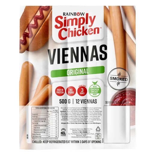 Rainbow Original Chicken Viennas 500g | Smart Price Specials | PnP Home