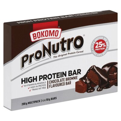 Pronutro Chocolate Brownie Flavoured High Protein Bar Pack 4 x 50g | PnP