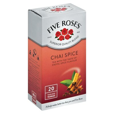Five Roses Chai Spice Flavour Tea 20 Pack | PnP