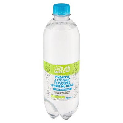Live Well Pineapple & Coconut Flavoured Sparkling Drink 500ml | PnP