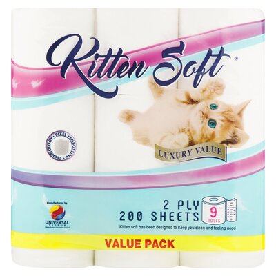 Kitten Soft Mini 200 Sheet Mini 2 Ply 9 Pack | PnP