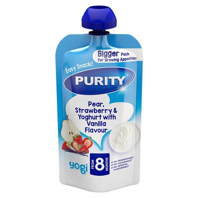 Purity Pouch Pears,Yoghurt & Strawberry with Vanilla 150ml | Smart ...