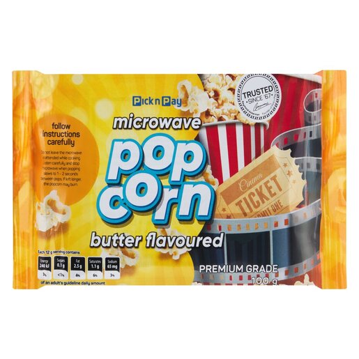 PnP Butter Microwave Popcorn 100g | PnP