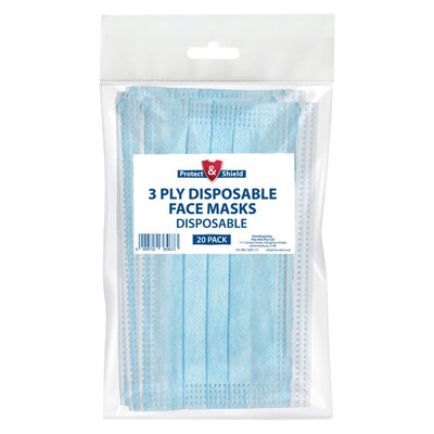 Vita Aid Protect & Shield 3 Ply Disposable Face Mask 20 Pack | PnP