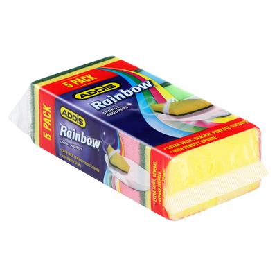 Addis Multi Colour Sponge Scourers 5 Pack | PnP