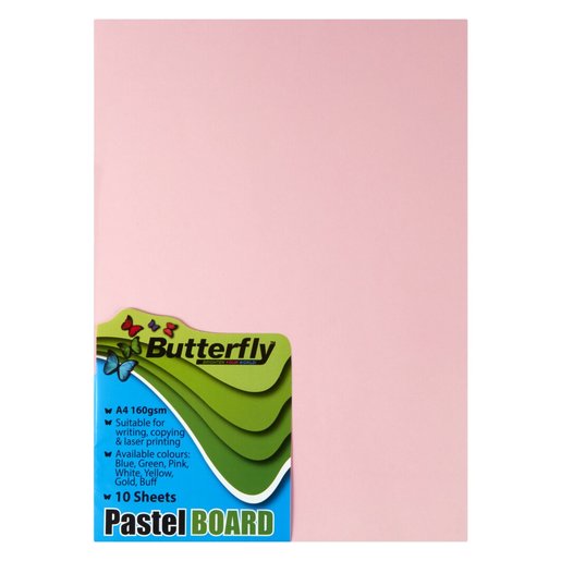 Butterfly A4 Pastel Board Pink 10 Sheets | PnP