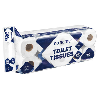 No Name Toilet Tissue 1 Ply White 500 Sheets 10 Pack | Smart Price ...