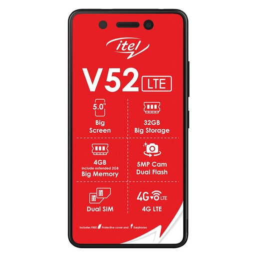 ITEL V52 LTE 32GB 4G DS NL BLACK | PnP