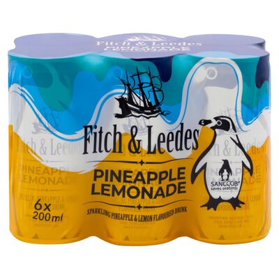 Fitch & Leedes Lemonade Flavoured Sparkling Drink Can 6 x 200ml | PnP