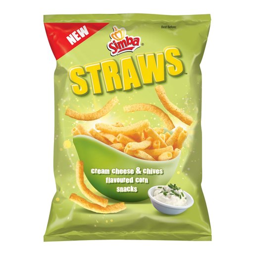 Simba Straws Salty Snack Cream Cheese & Chives 110g | PnP