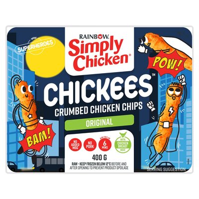 Rainbow Simply Chicken Original Frozen Chickees Crumbed Chicken Chips ...
