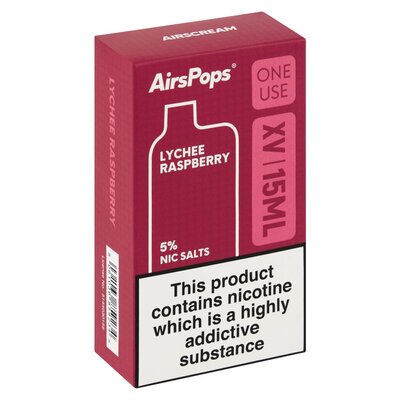 Airspops One Use 5% Nic Salt Lychee Raspberry Vape 15ml | PnP