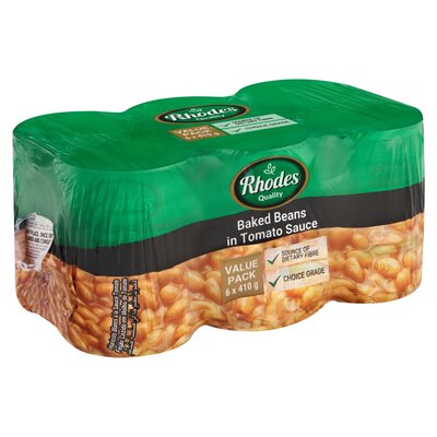 Rhodes Baked Beans in Tomato Sauce 410g x 6 | PnP