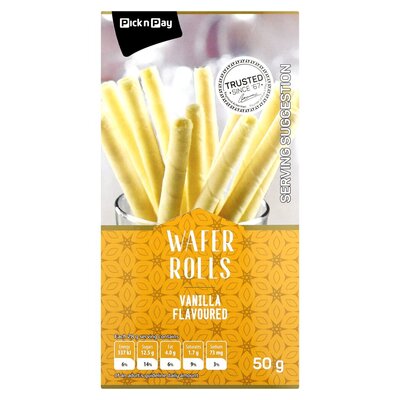 PnP Vanilla Flavoured Wafer Rolls 50g | PnP