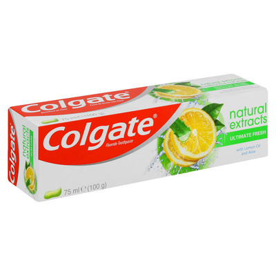 Colgate Natural Extracts Lemon and Aloe Oil, Ultimate Fresh Toothpaste ...