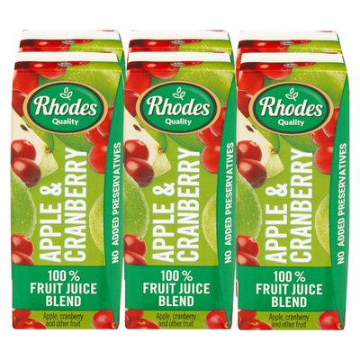 Rhodes 100% Apple & Cranberry Fruit Juice 6 x 200ml | PnP