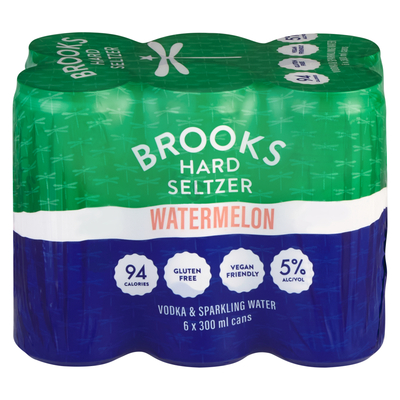 Brooks Watermelon Hard Seltzer 6 x 300ml | PnP