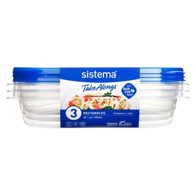 Sistema TakeAlongs 3 Piece Rectangular Containers with Lids | Smart ...