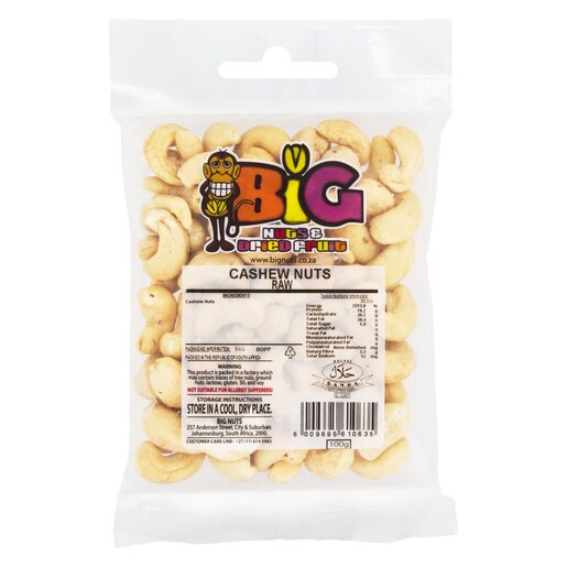 Big Nuts Raw Cashew Nuts 100g | PnP