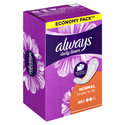 Always Daily Liners Normal Scented Pantyliners 40 Pack | Smart Price ...