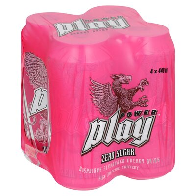 Power Play Sugar Free Raspberry Energy Drink 4 x 440ml | PnP