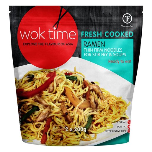 Wok Time Fresh Cooked Ramen Noodles 400g | PnP
