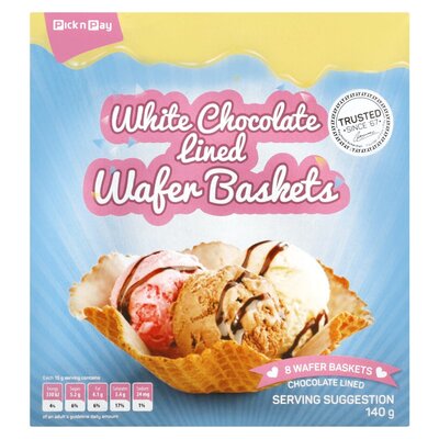 PnP White Chocolate Lined Wafer Baskets 8 Pack | PnP