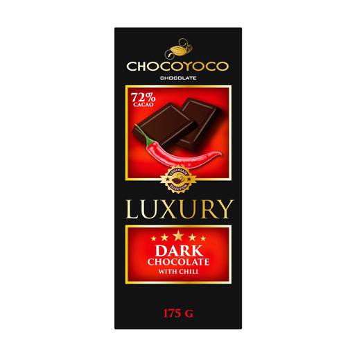 Chocoyoco Dark Chocolate 72% with Chilli 175g x 60 | PnP