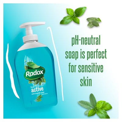 Radox Feel Active Basil & Sage Cleansing Handwash Soap 300ml | Smart ...