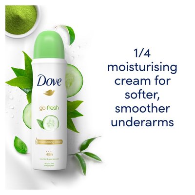 Dove Go Fresh Cucumber & Green Tea Antiperspirant Deodorant Body Spray ...