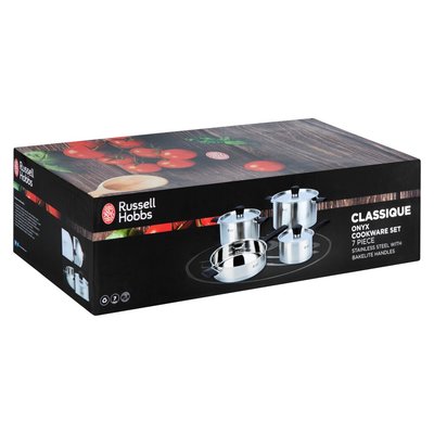 Russell Hobbs Classique Onyx Stainless Steel & Black Cookware Set ...