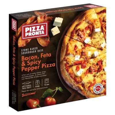 Pizza Pronta Bacon Feta & Spicy Pepper Frozen Pizza 28cm | PnP