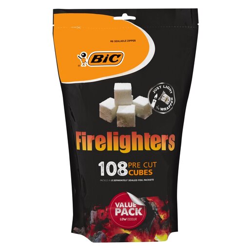 Bic Firelighters Pouch - 108 Pre Cut Cubes | PnP