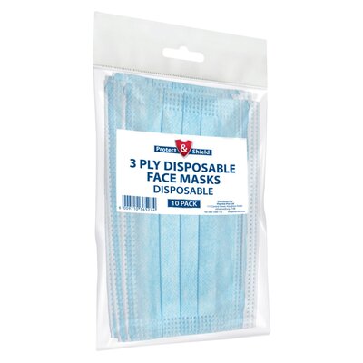 Vita Aid Protect & Shield 3 Ply Disposable Face Mask 10 Pack | PnP