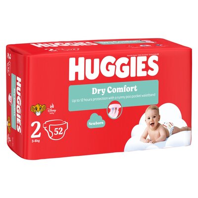 Huggies Dry Comfort Nappies Value Pack Size 2 52 Pack | PnP