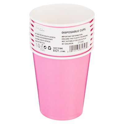 Hot Pink Cups 8 Pack | PnP