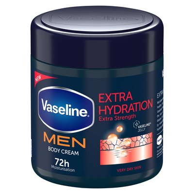 Vaseline Men Extra Hydration Moisturizing Body Cream for Very Dry Skin ...