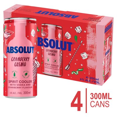 Absolut Cranberry Cosmo Spirit Cooler 4 x 300ml | PnP