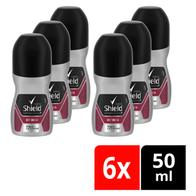 Shield Men Dry Musk Antiperspirant Roll On Deodorant 50ml x 6 | PnP