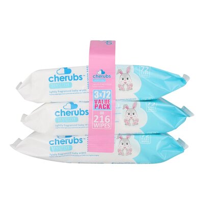 Cherubs Wet Wipes Sensitive Fragranced 3 x 72 Wipes | Smart Price ...