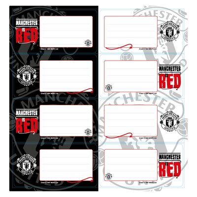 Man United Book Labels 16 Pack | PnP